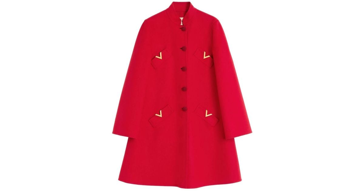 Valentino Garavani Coats in Red | Lyst UK