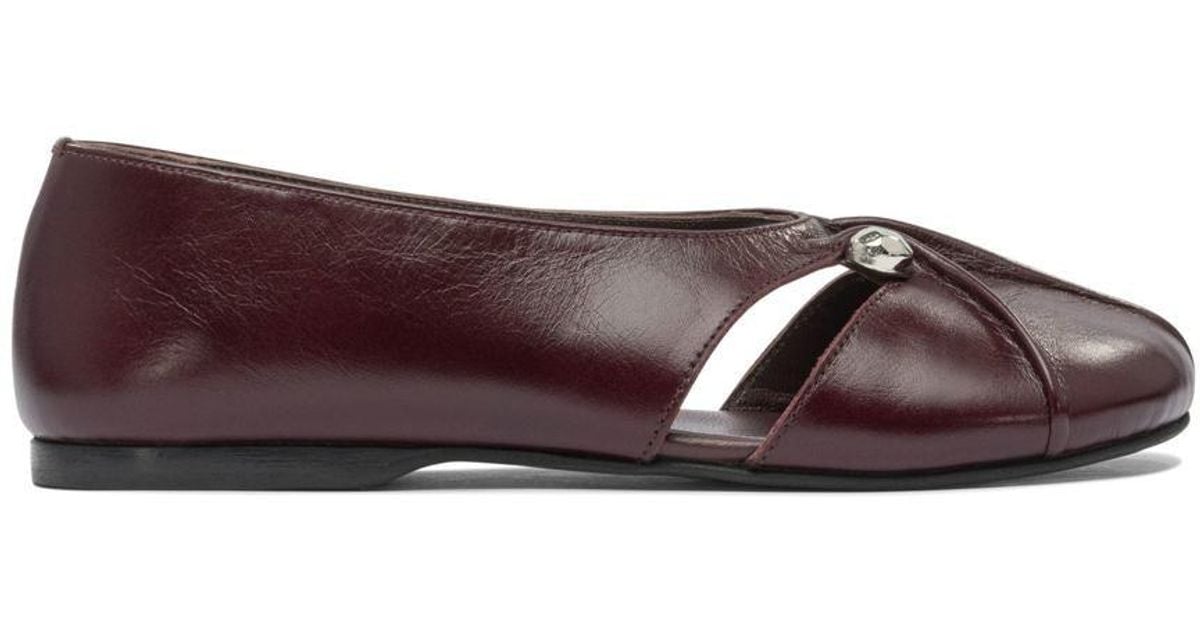 Alohas Ravena Rift Burgundy Leather Ballet Flats in Brown | Lyst