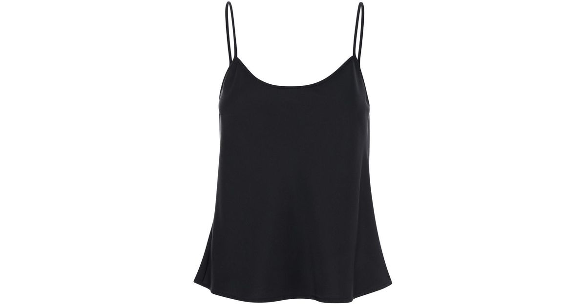Plain Tank Top With U Neckline in Black | Lyst