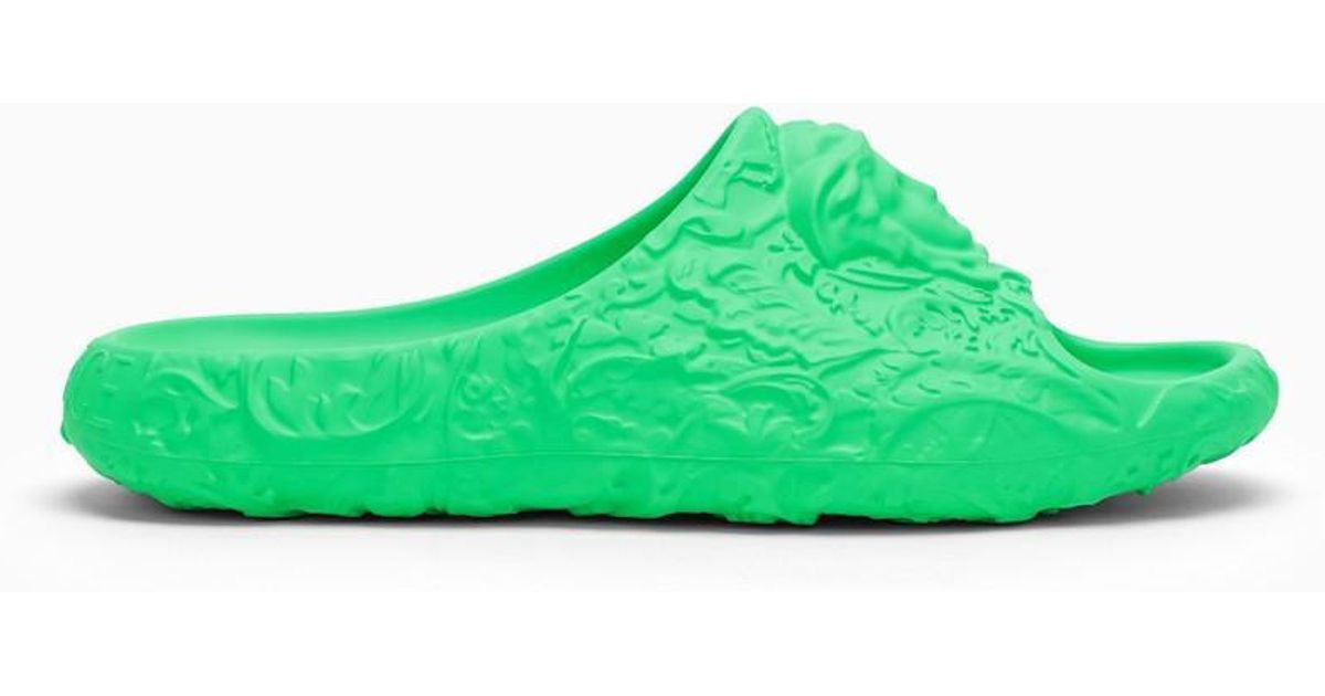 Versace Medusa Dimension Lime Slide in Green for Men | Lyst