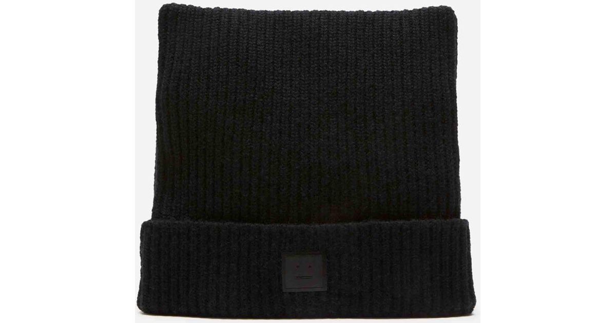Acne Studios Square Wool Beanie in Black for Men | Lyst UK
