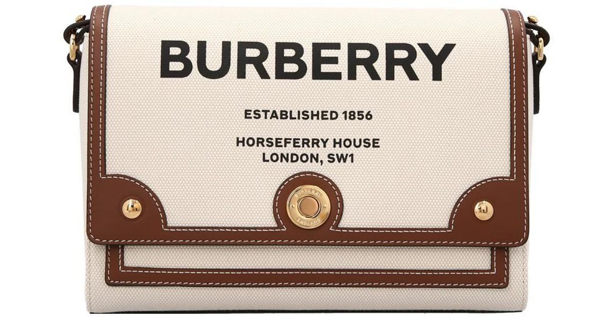Burberry 'note' Crossbody Bag in Natural | Lyst