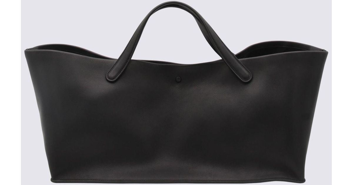 The Row Idaho Wide Handled Tote Bag in Black | Lyst