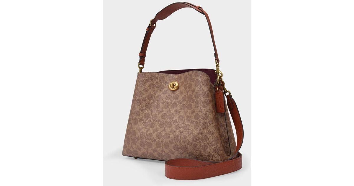 COACH Willow Shoulder Bag in Brown | Lyst