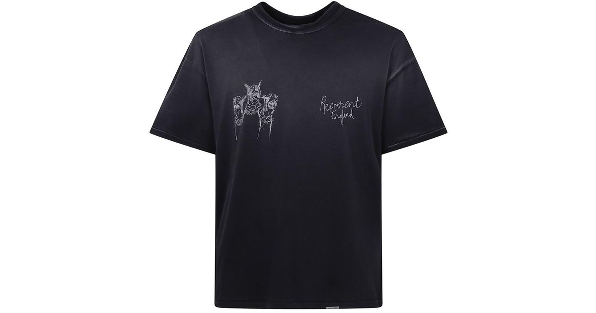 Represent "Hand Drawn Thoroughbred Dogs" T-Shirt in Blue for Men | Lyst