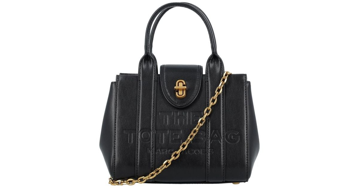 Marc Jacobs The Mini Tote Turn Lock Bag in Black | Lyst