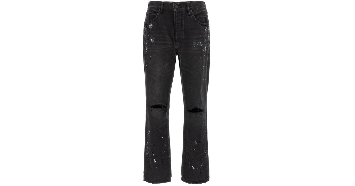 Purple Brand 'P011 Knee Slit Paint' Jeans in Black for Men | Lyst UK