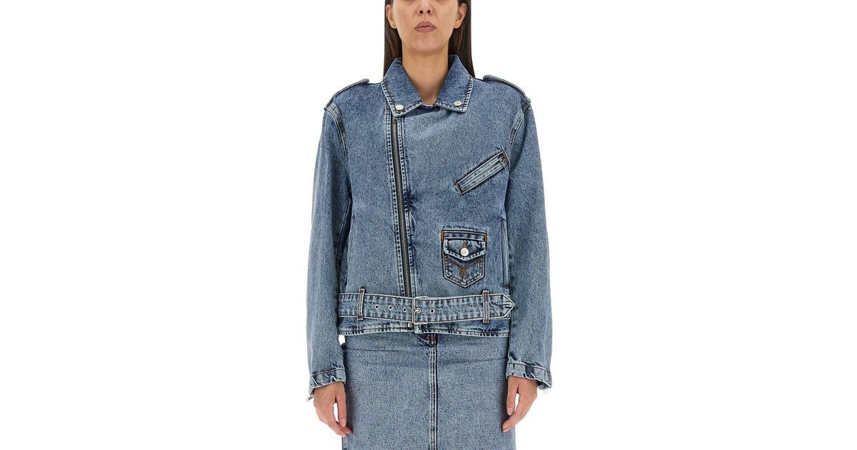 Moschino Biker Peace Symbol in Blue | Lyst