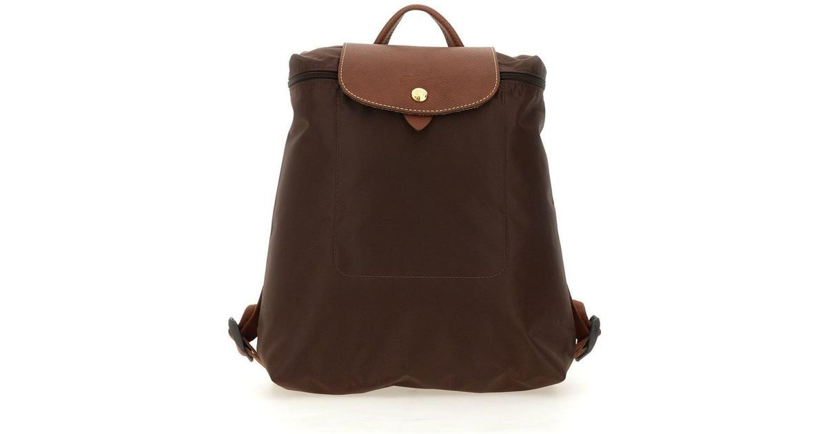 Longchamp "Le Pliage" Backpack in Brown | Lyst