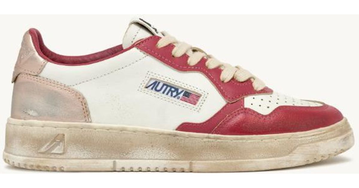 Autry "Medalist Low Super Vintage" Sneakers in Pink | Lyst