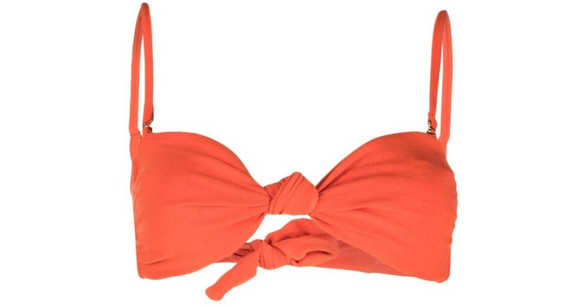 Ralph Lauren Knot Bikini Top In Red Lyst