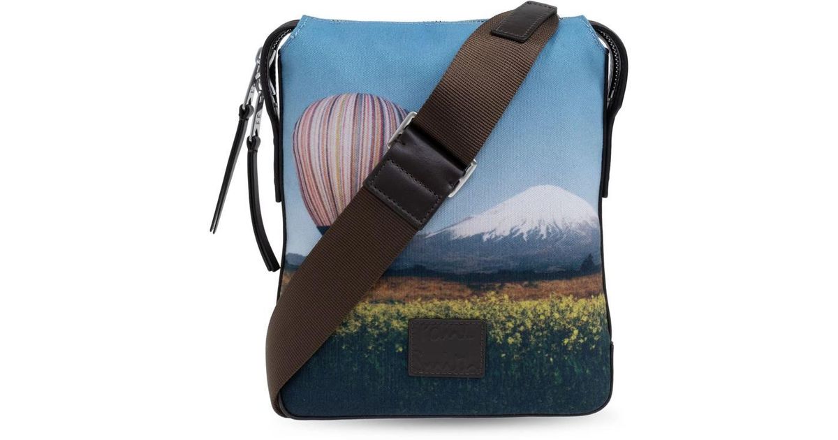 Paul Smith Graphic-Print Polyester Shoulder Bag in Blue for Men | Lyst
