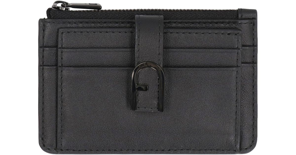 Furla Furla Flow Leather Card Case in Black | Lyst UK