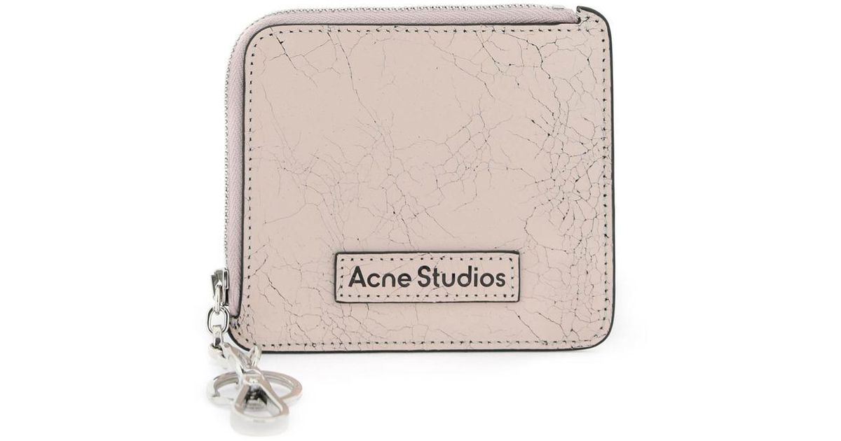 Acne Studios Cracked Leather Wallet With Distressed in Natural | Lyst UK