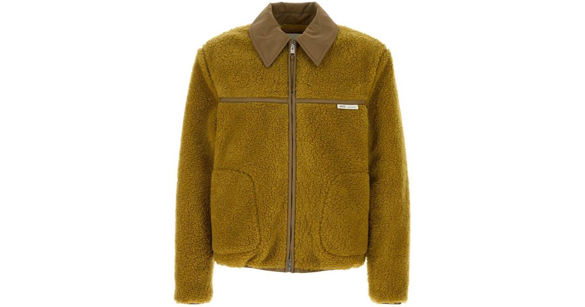 Ami Paris Zip-Up Jacket in Green for Men | Lyst UK