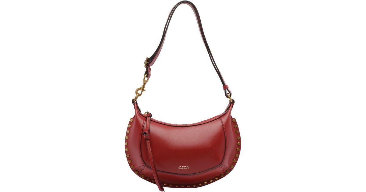 Isabel Marant Oskan Moon Shoulder Bag in Red | Lyst UK