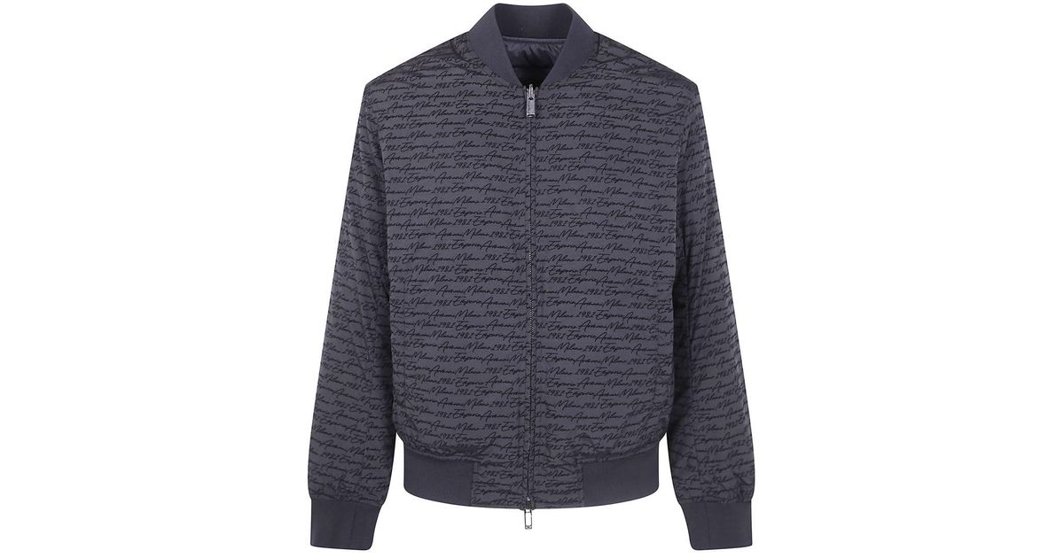 Emporio Armani Bomber Jacket in Blue for Men | Lyst UK