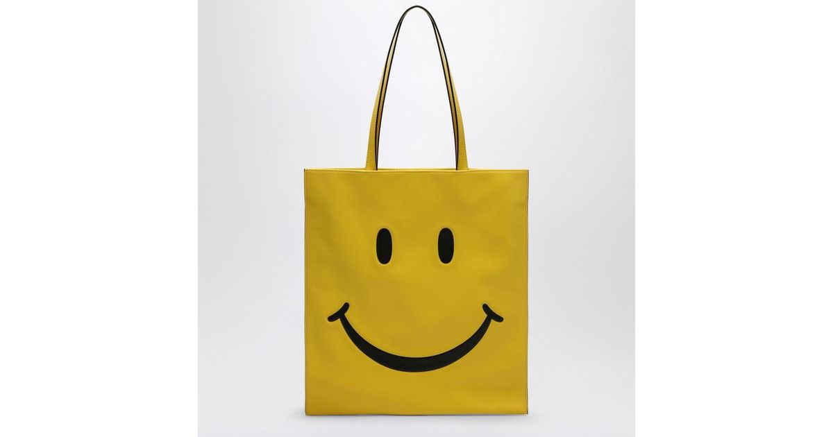 Moschino Nappa Smiley Bag in Yellow | Lyst