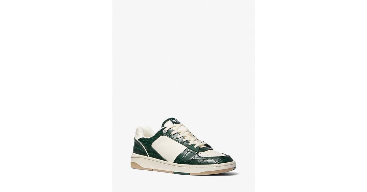 Michael Kors Mk Rebel Leather Trainers in Green for Men | Lyst