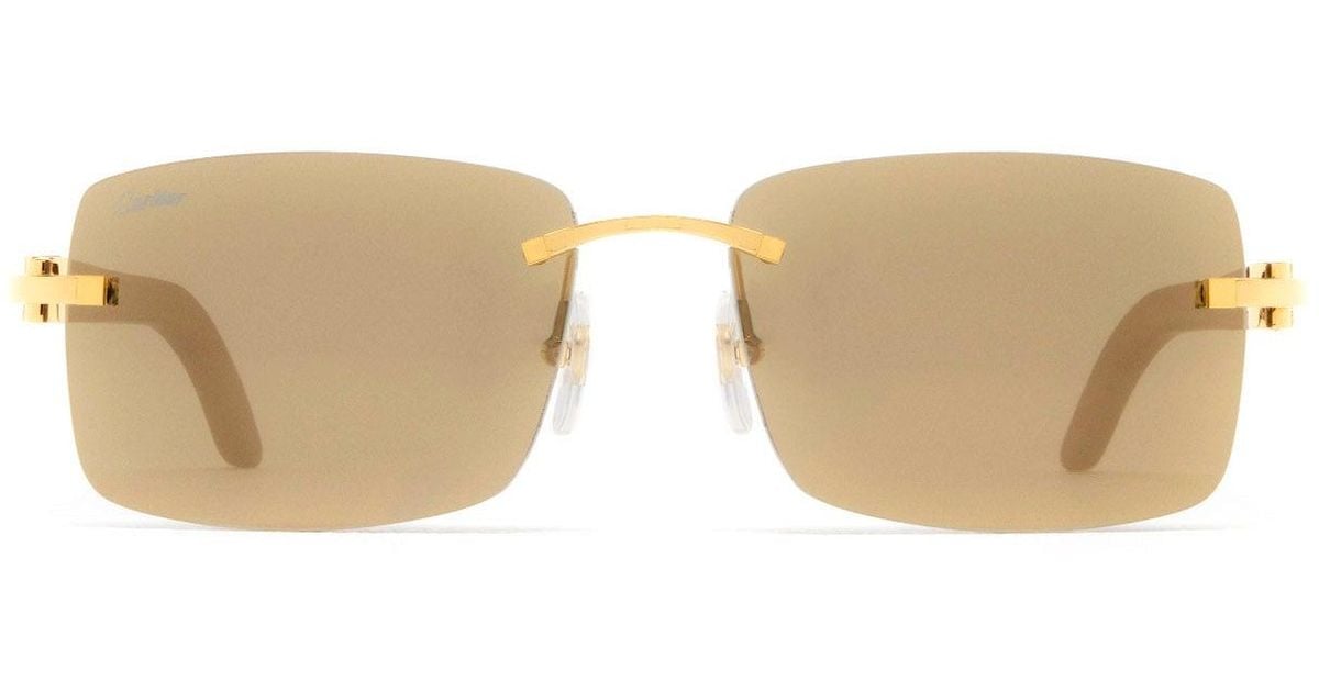 Cartier Sunglasses In Gold Metallic For Men Lyst