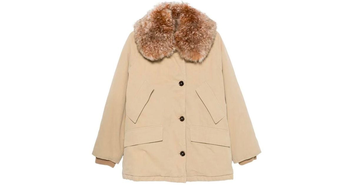 Prada Down Jacket in Natural | Lyst UK