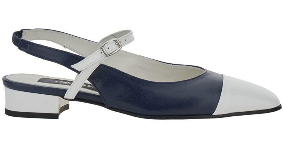 CAREL PARIS 'oceano' Blue Slingback Ballet Shoes With Contrasting Toe ...