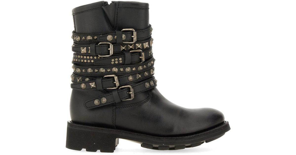 Ash Waxy Leather Ankle Boots in Black | Lyst