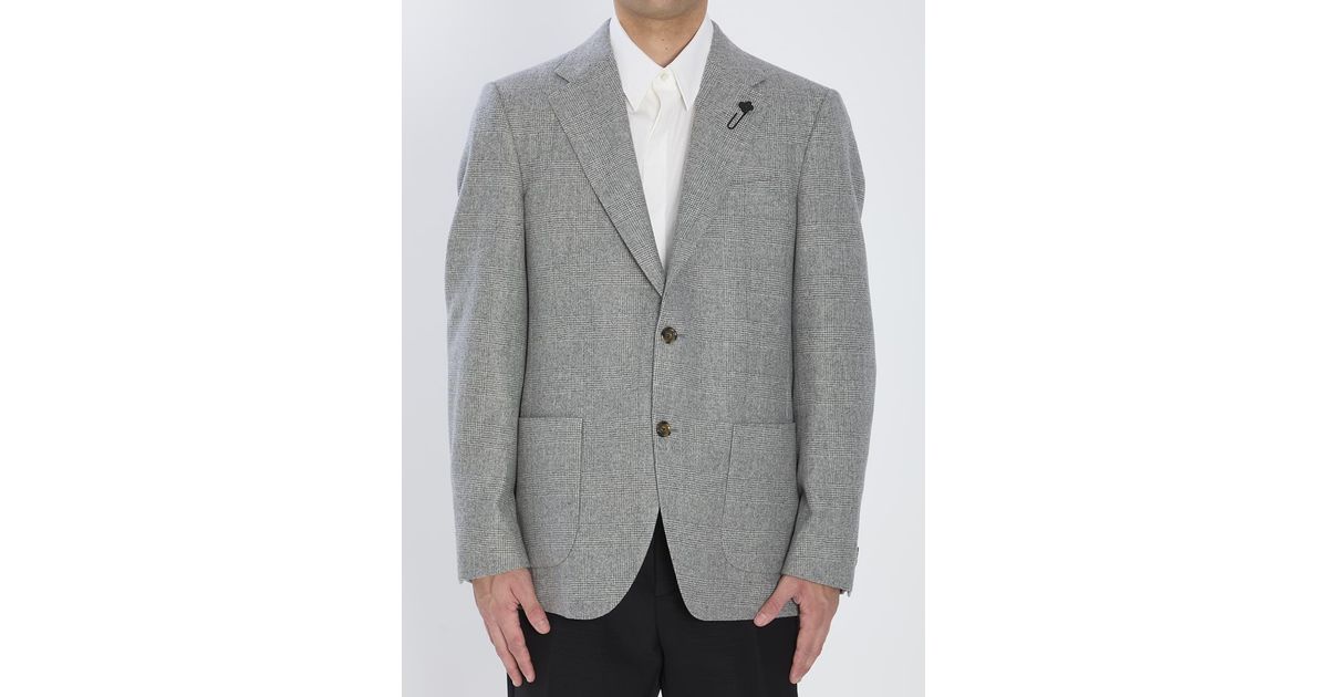Lardini Jacket In Virgin Wool And Cashmere in Grey for Men | Lyst UK