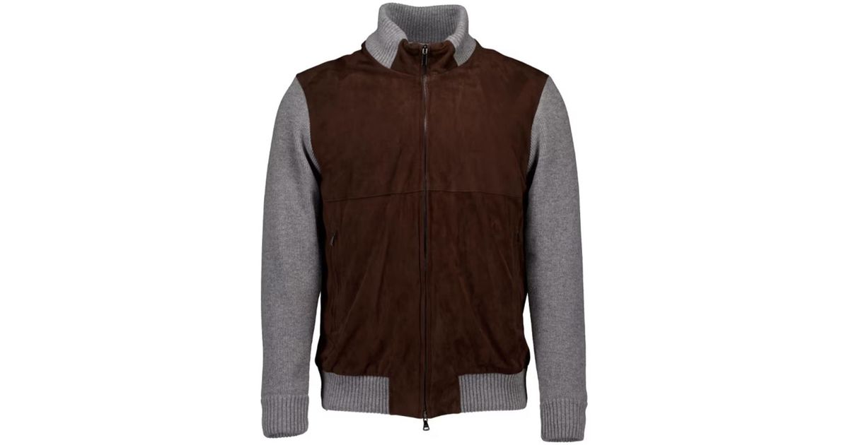 Paul & Shark Full Zipper Riviera Re-Wool Jersey in Brown for Men | Lyst