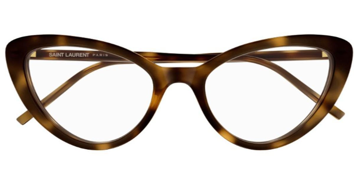 Saint Laurent Sl 777 Sl Logo Eyeglasses in Brown | Lyst UK