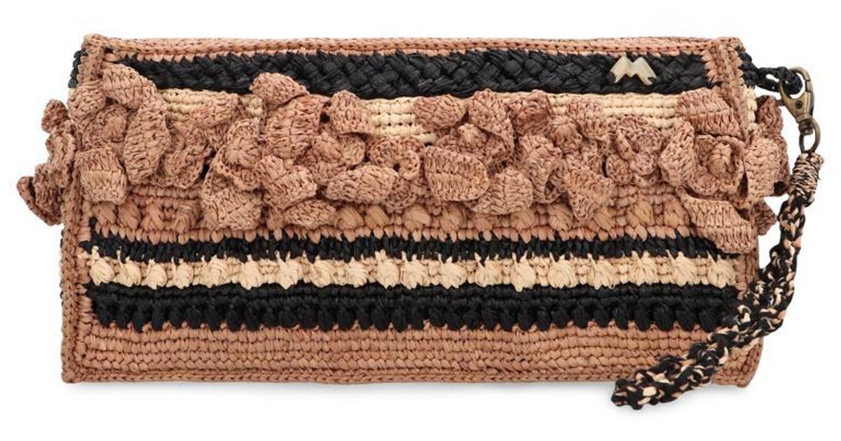 MADE FOR A WOMAN Made For A Tanala Raffia Clutch in Brown | Lyst