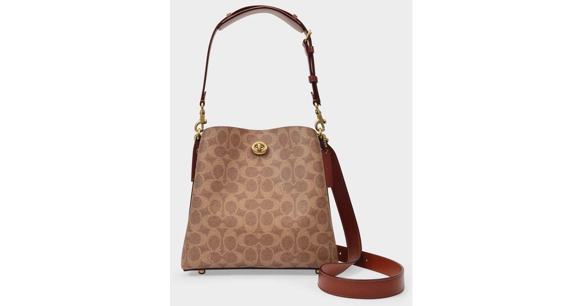 COACH Willow Bucket Hobo Bag in Brown | Lyst