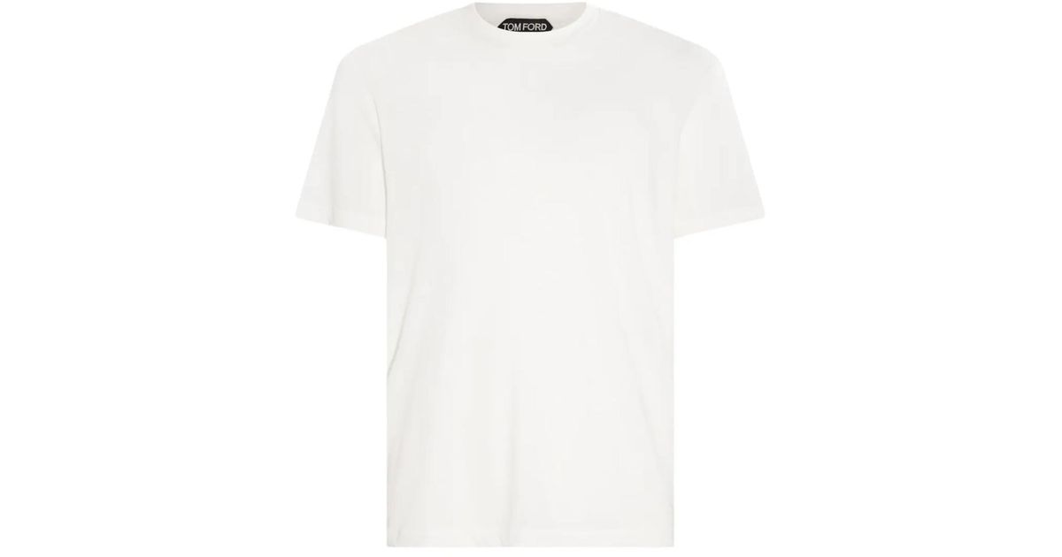 Tom Ford Crew Neck T-shirt in White for Men | Lyst UK