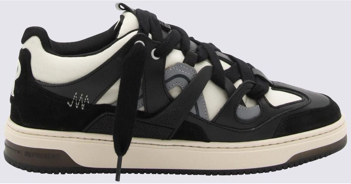 Represent White And Black Leather Bully Sneakers for Men | Lyst