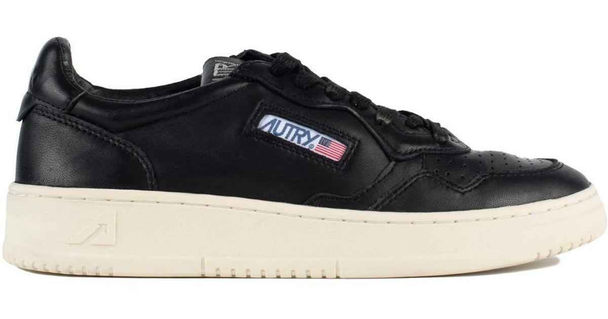 Autry Super Soft Black Nappa Medalist Low Sneakers in Blue for Men ...