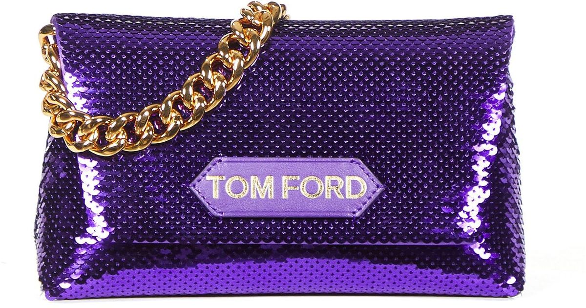 Tom Ford Label Mini Clutch in Purple | Lyst