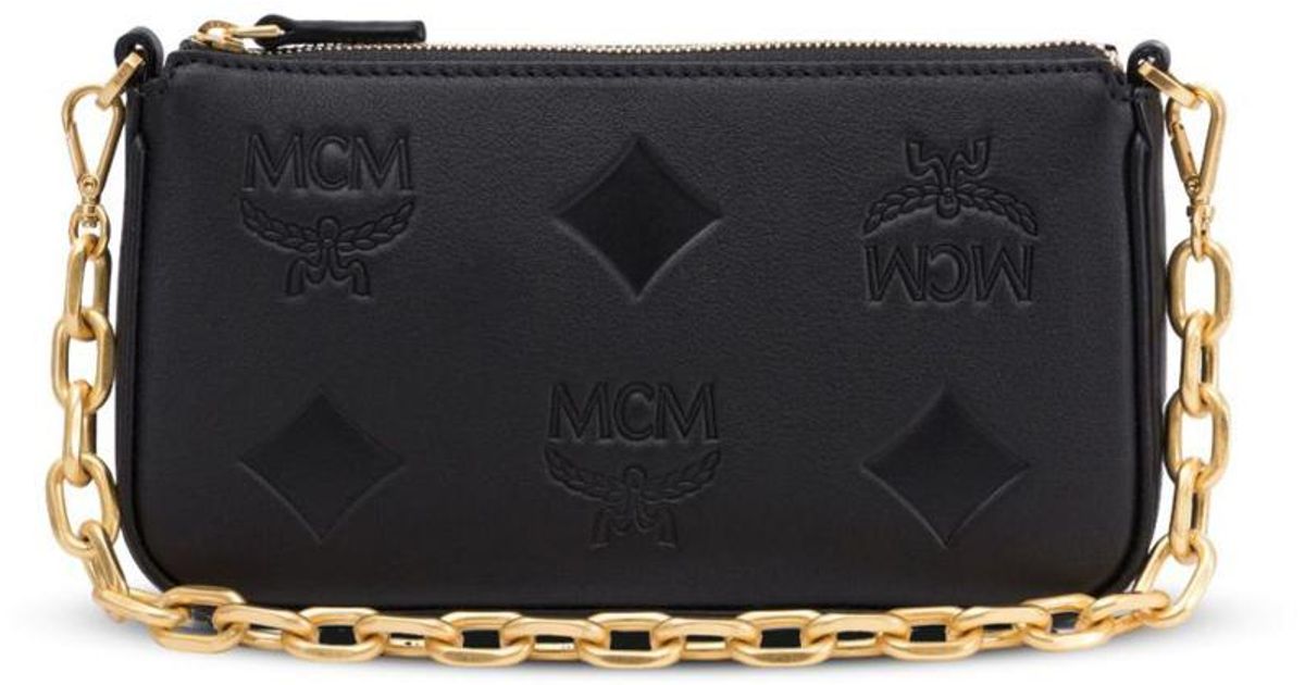 MCM Pouch With Logo in Black | Lyst