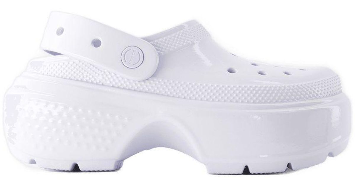 Crocs™ Stomp High Shine Sandals in White | Lyst