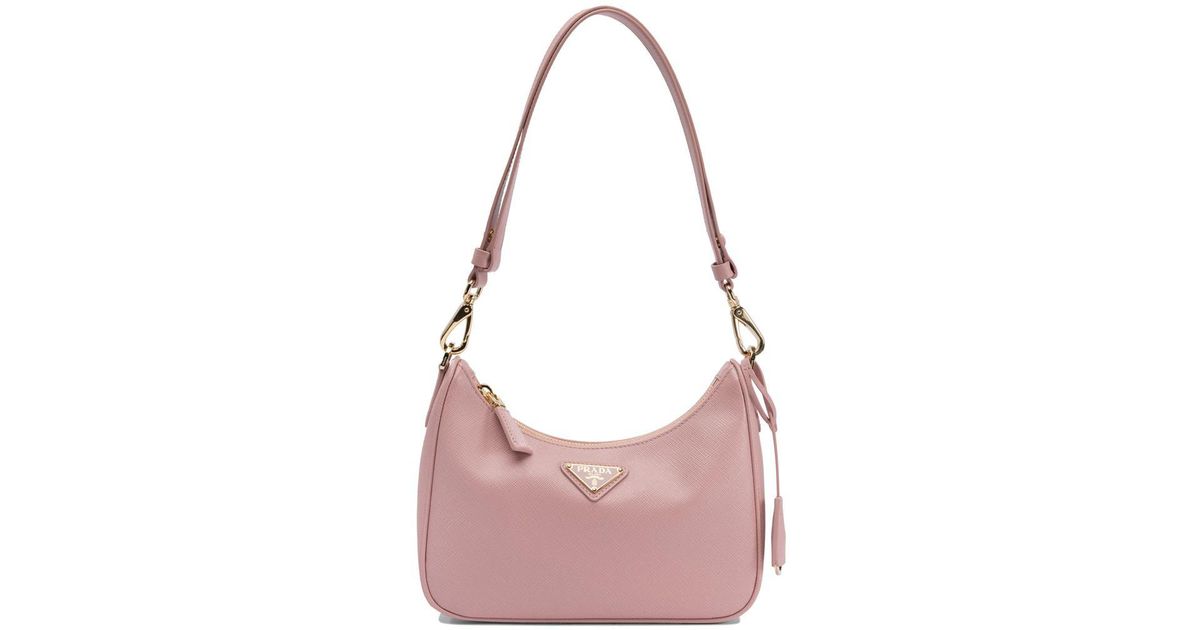 Prada Re-Edition" Shoulder Bag in Pink | Lyst