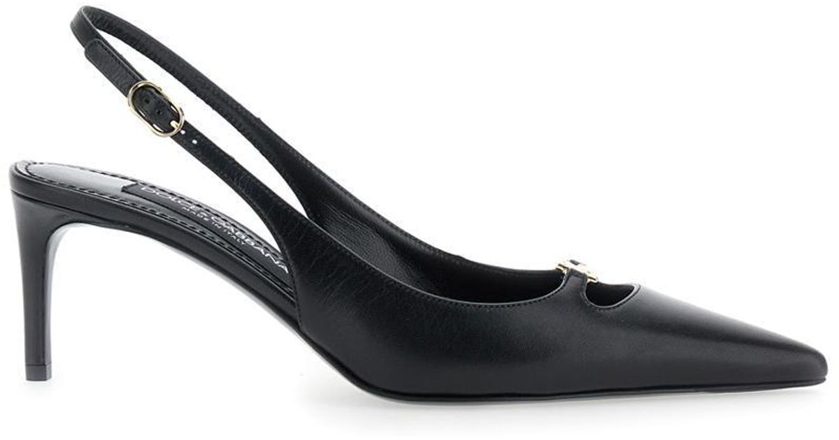 Dolce & Gabbana Slingback Capretto Lucido in White | Lyst UK
