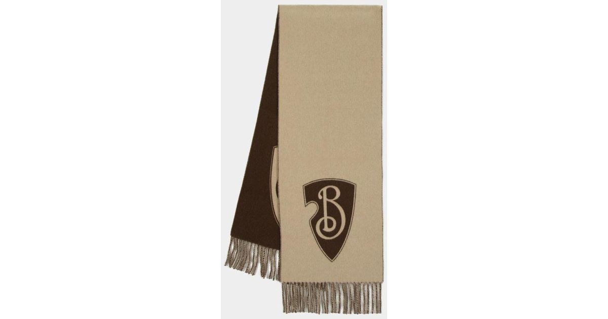 Burberry B Shield Nomad Scarf in Natural | Lyst UK