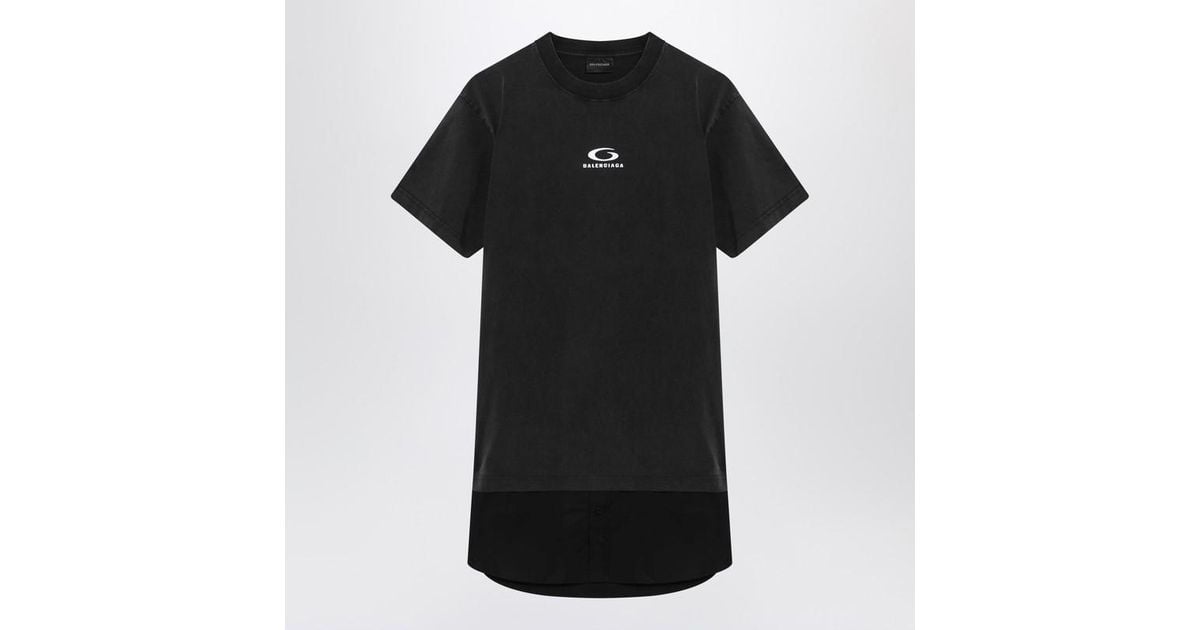 Balenciaga Washed Loop Sports Icon Mini Dress in Black | Lyst UK