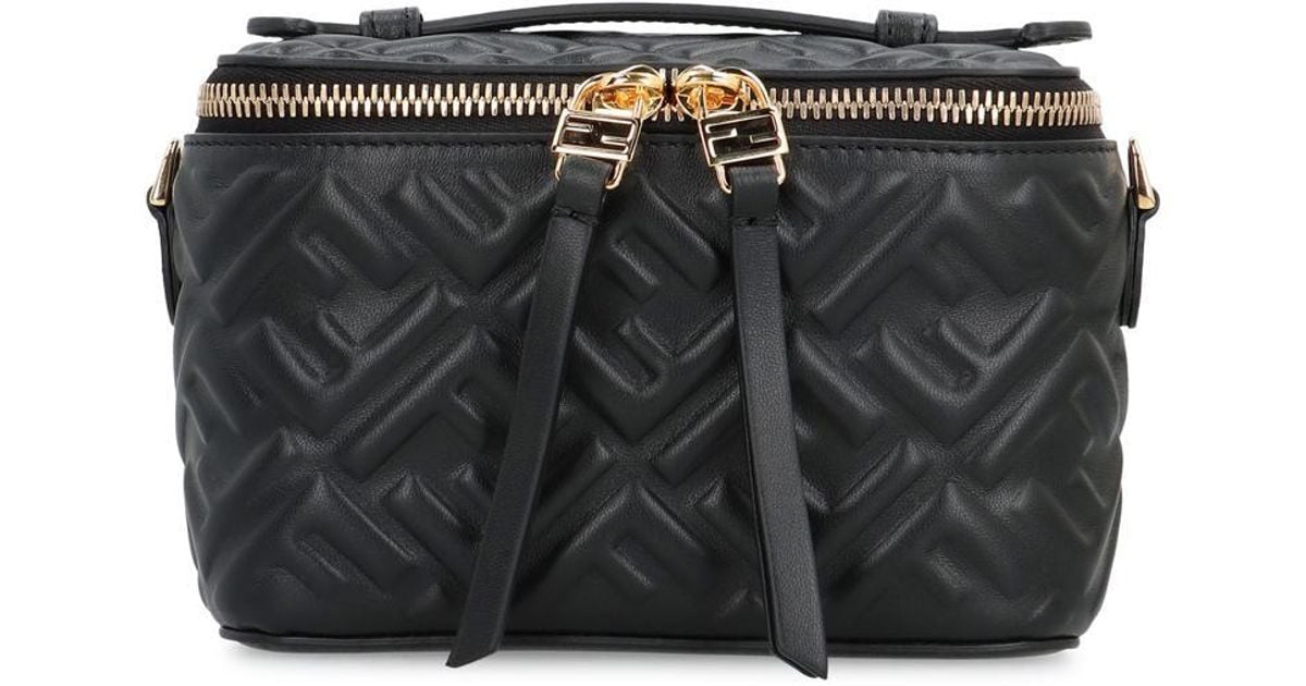 Fendi Vanity Leather Mini Bag in Black | Lyst UK