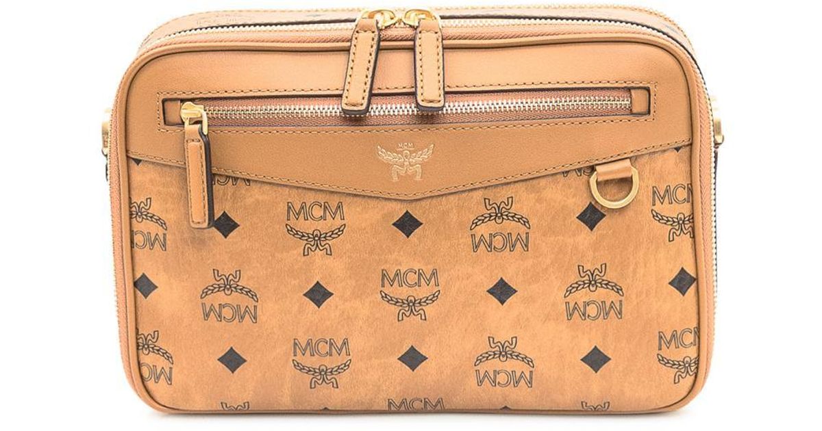 MCM Diamond Vi Crossbody Bag in Orange for Men | Lyst