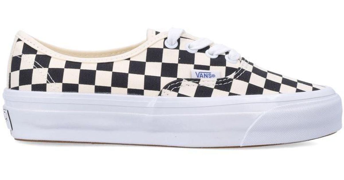 Vans Premium Authentic 44 Checkerboard Shoes in White | Lyst UK