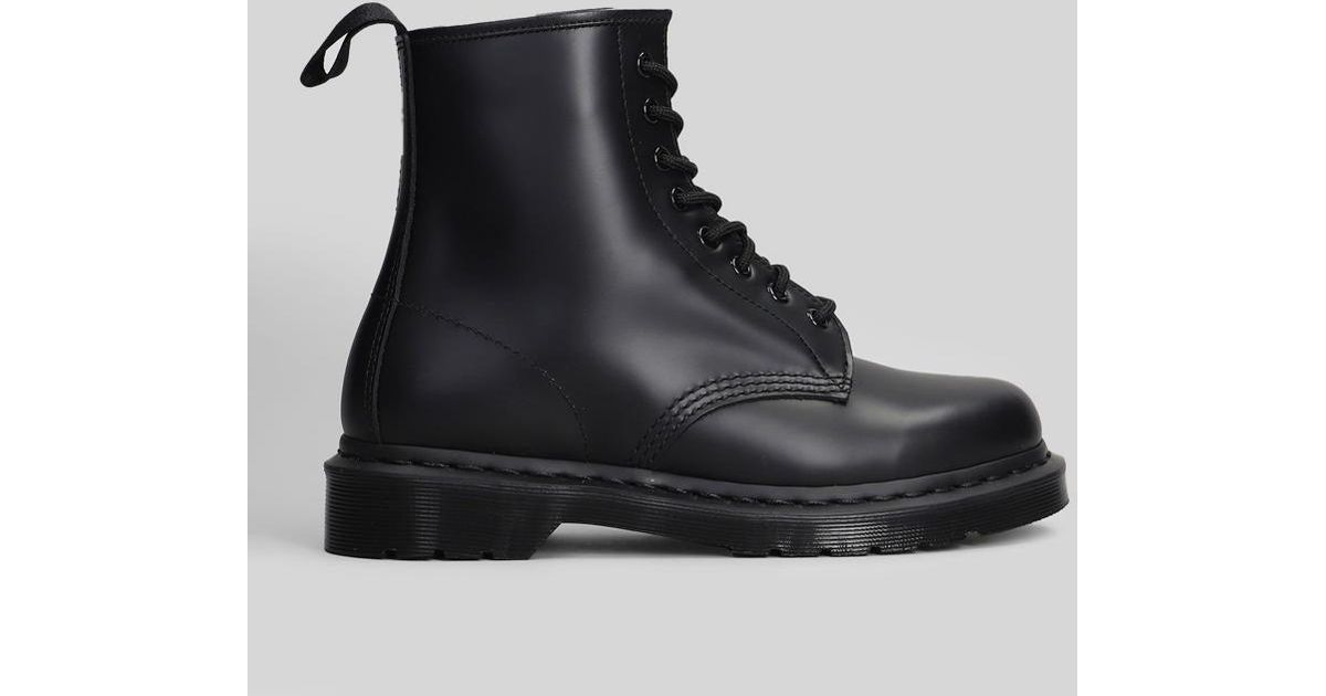 Dr. Martens 1460 Mono Combat Boots in Black for Men | Lyst UK