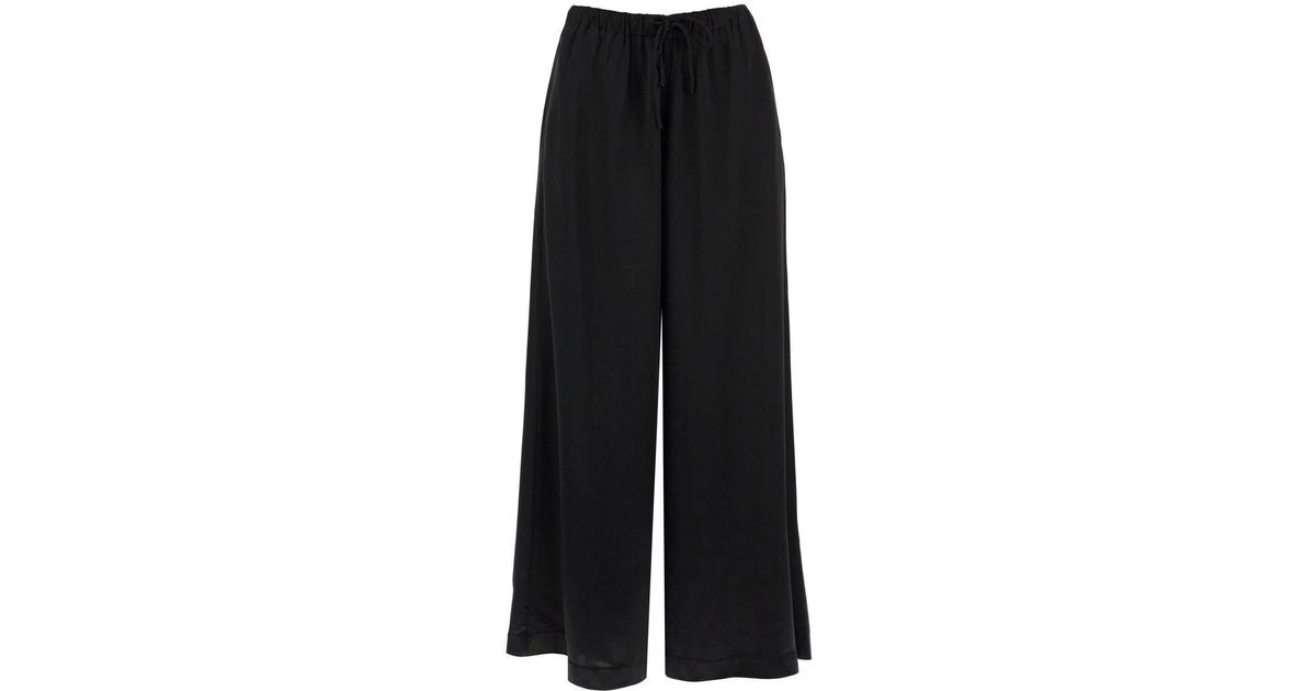 By Malene Birger Clorella Satin Palazzo Pants In Black Lyst