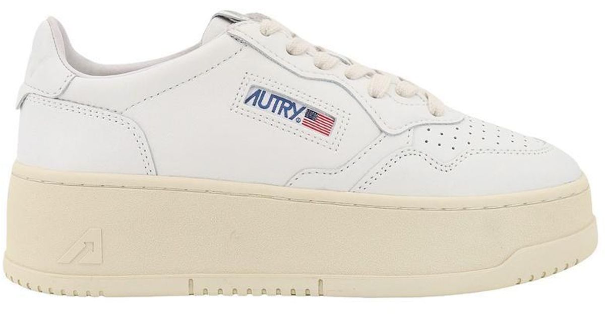 Autry Low Top Sneakers With Oversized Platform in White | Lyst