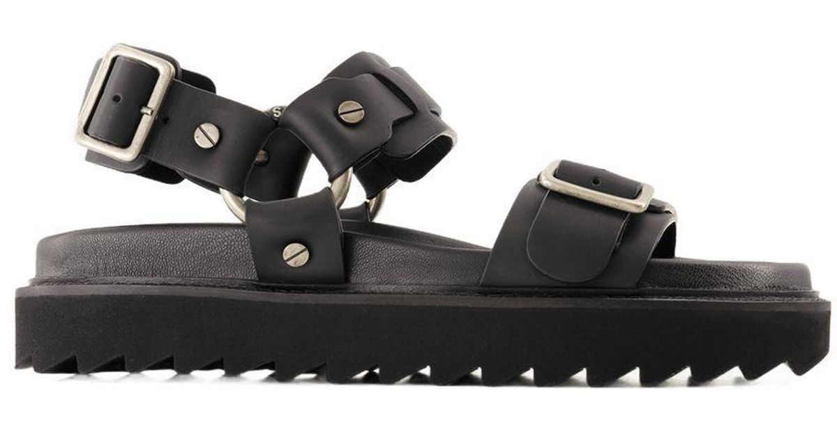 Acne Studios Buckle Sandals in Black | Lyst