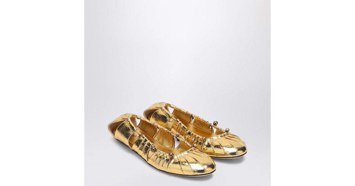 Chloé Metallic Ballerina in Yellow | Lyst